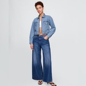 GAP | Sweaters | Gap Ultrasoft Icon Denim Crop Jean Jacket Coat Nwt Xsp ...